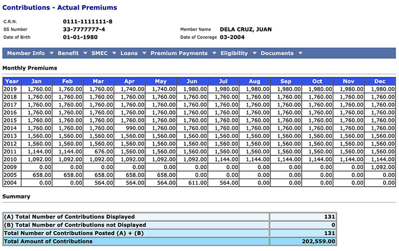 How Much Is My Total SSS Contribution? : sssonlineinquiry.nbiclearance.org