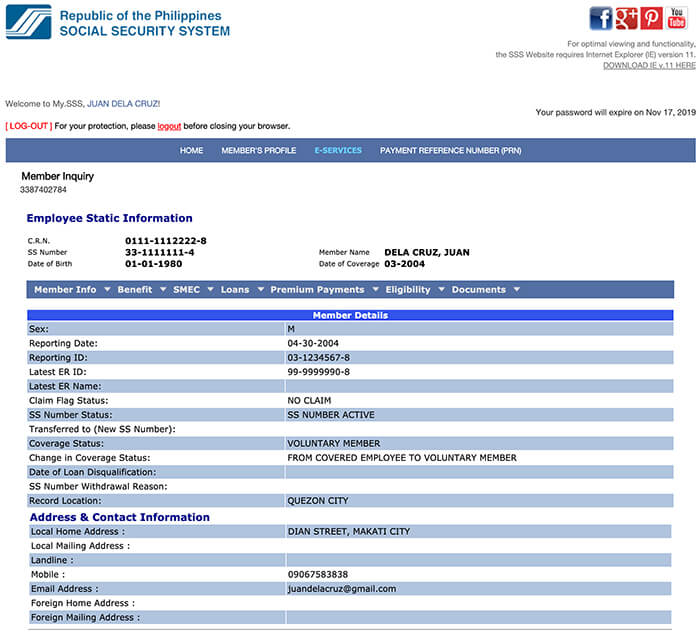 How Much Is My Total SSS Contribution? : sssonlineinquiry.nbiclearance.org