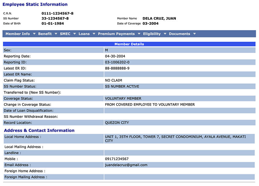 How To Get Your SSS Static Information? : sssonlineinquiry.nbiclearance.org