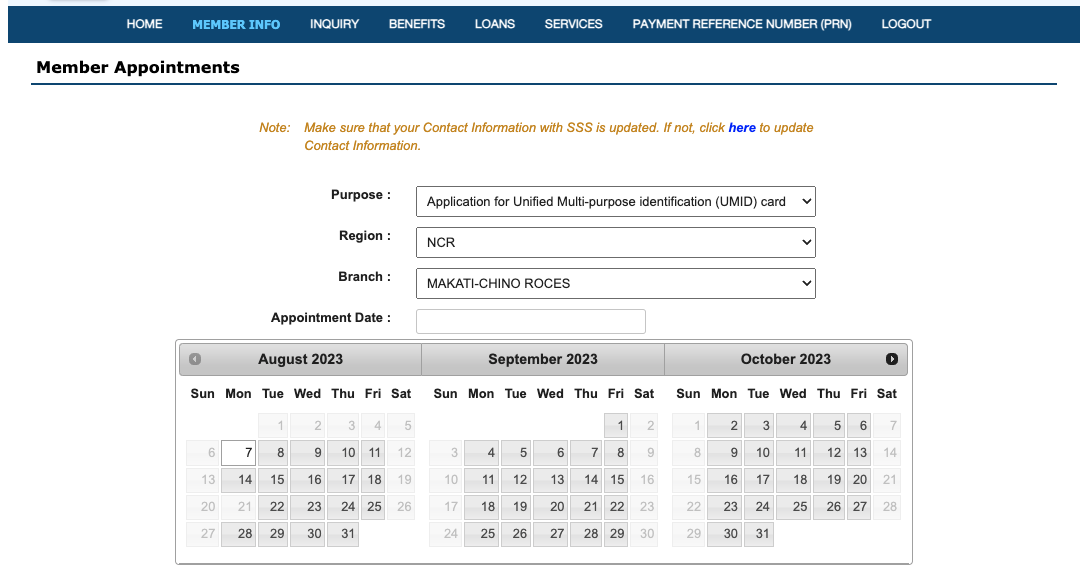 SSS ID Application : SSS Online Inquiry